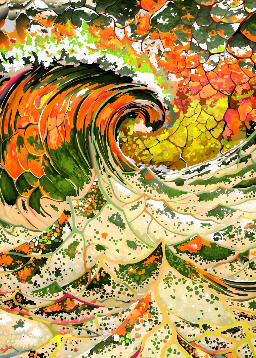 'Abstract Art Ocean Waves' Poster, picture, metal print, paint by Art Jiyuu | Displate