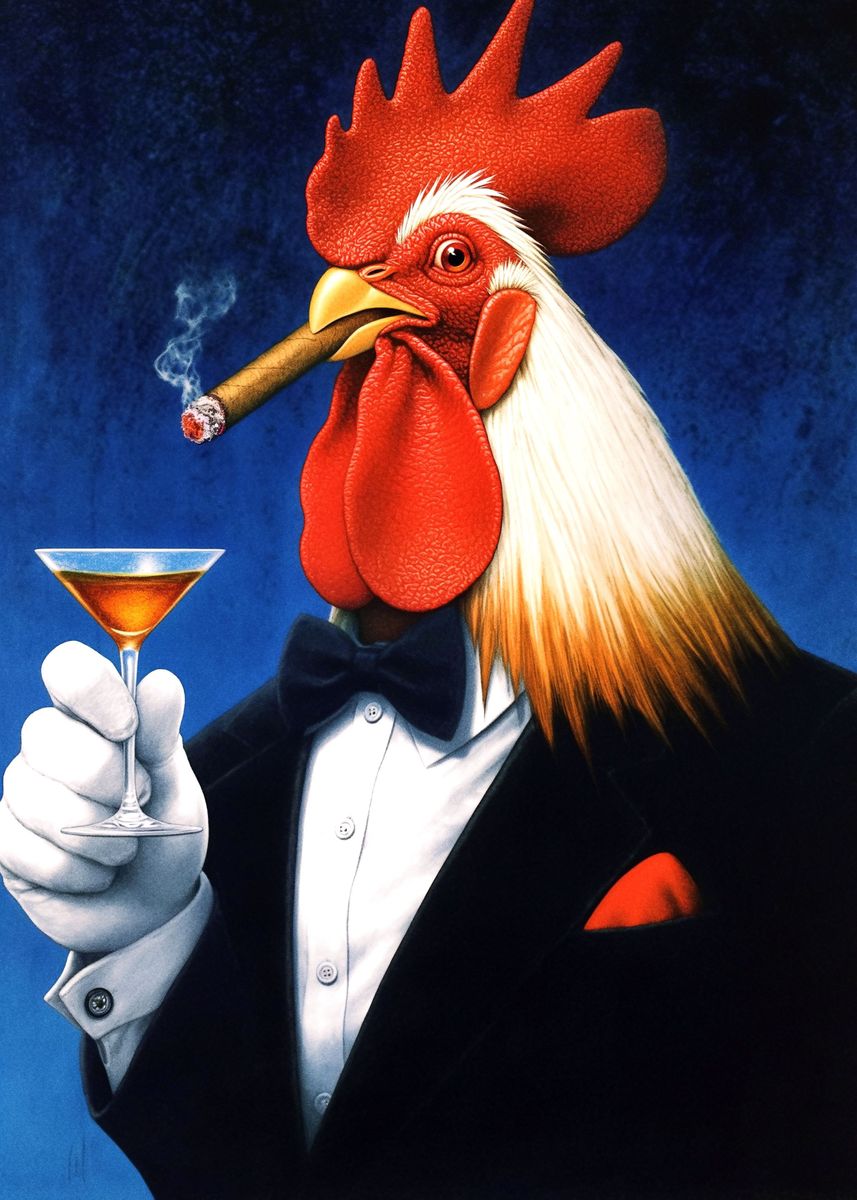 'Cool Rooster' Poster, picture, metal print, paint by Grimoire Graphics ...