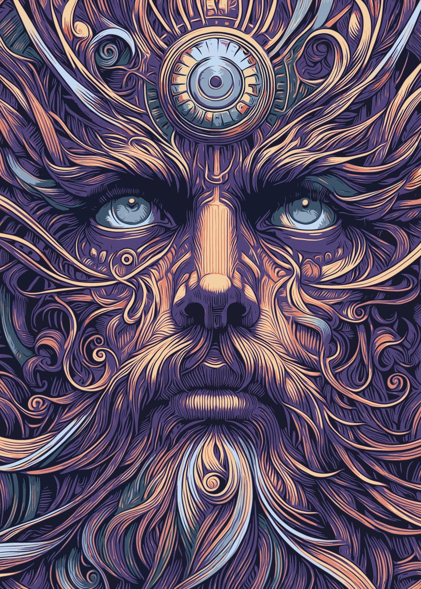 'God' Poster, picture, metal print, paint by Kamelyon | Displate