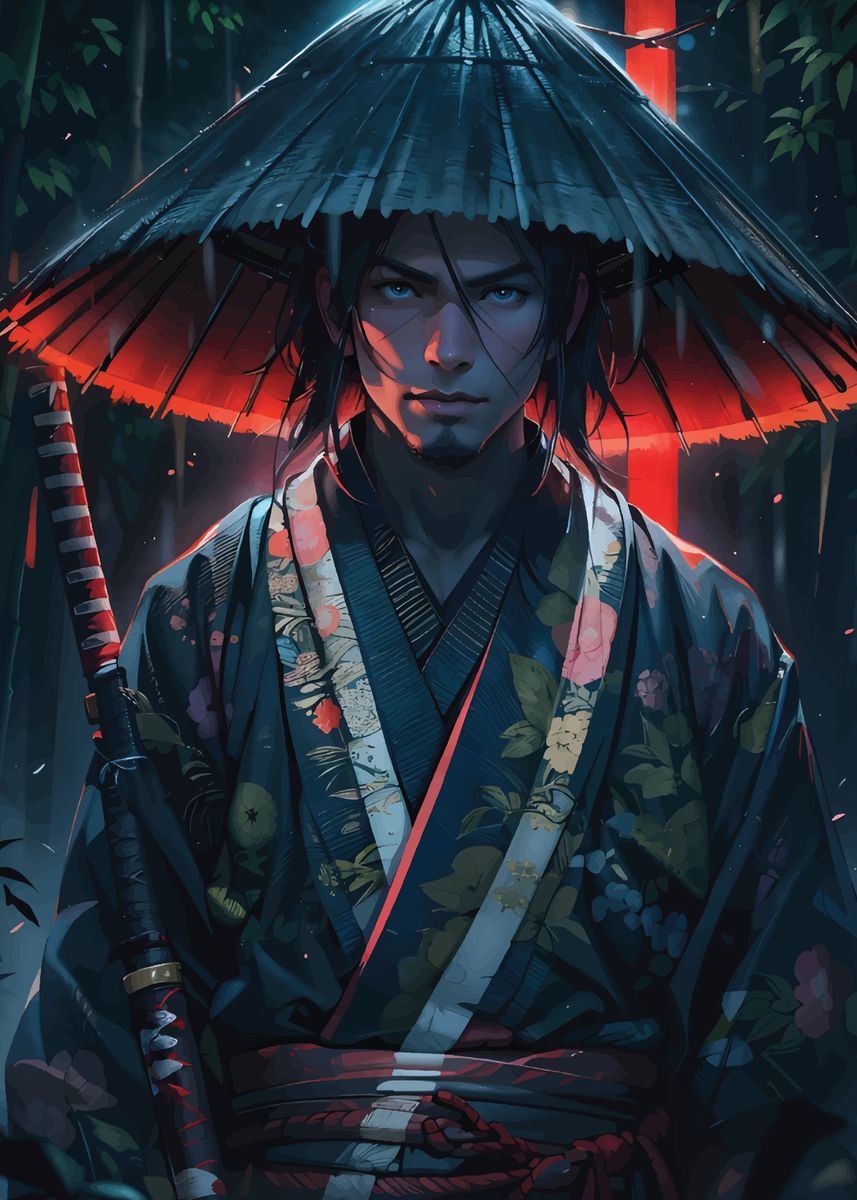 'Japanese samurai Anime' Poster, picture, metal print, paint by Kim ...