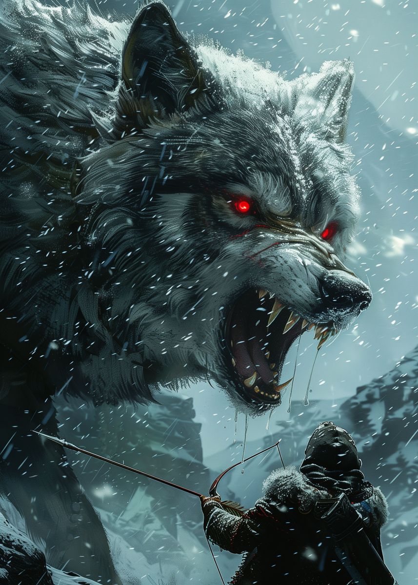 'Viking Fenrir Wolf' Poster, picture, metal print, paint by Creative YS ...