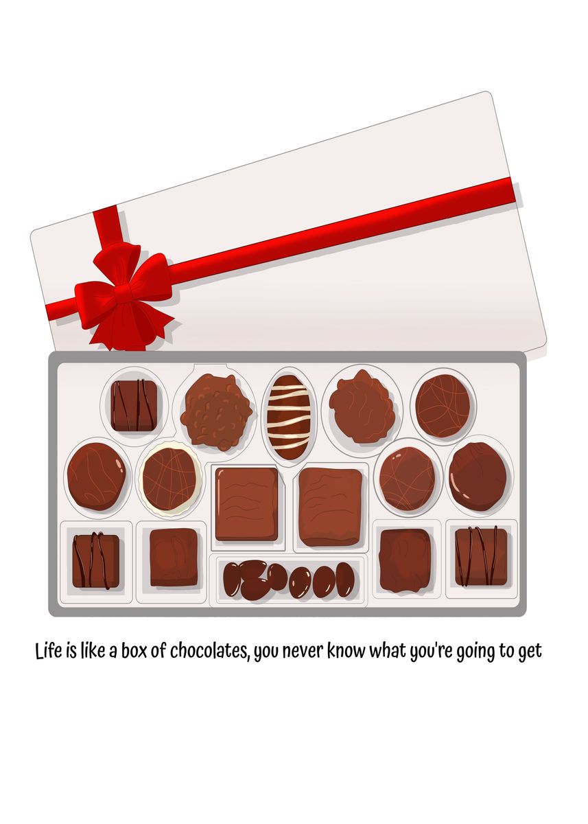 'Life is like Chocolate Box' Poster, picture, metal print, paint by ...