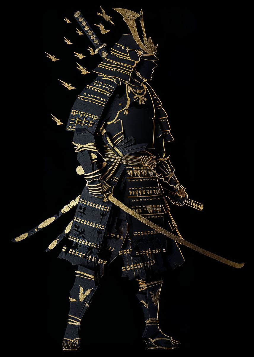 'Golden Samurai' Poster, picture, metal print, paint by Kai Tanaka ...