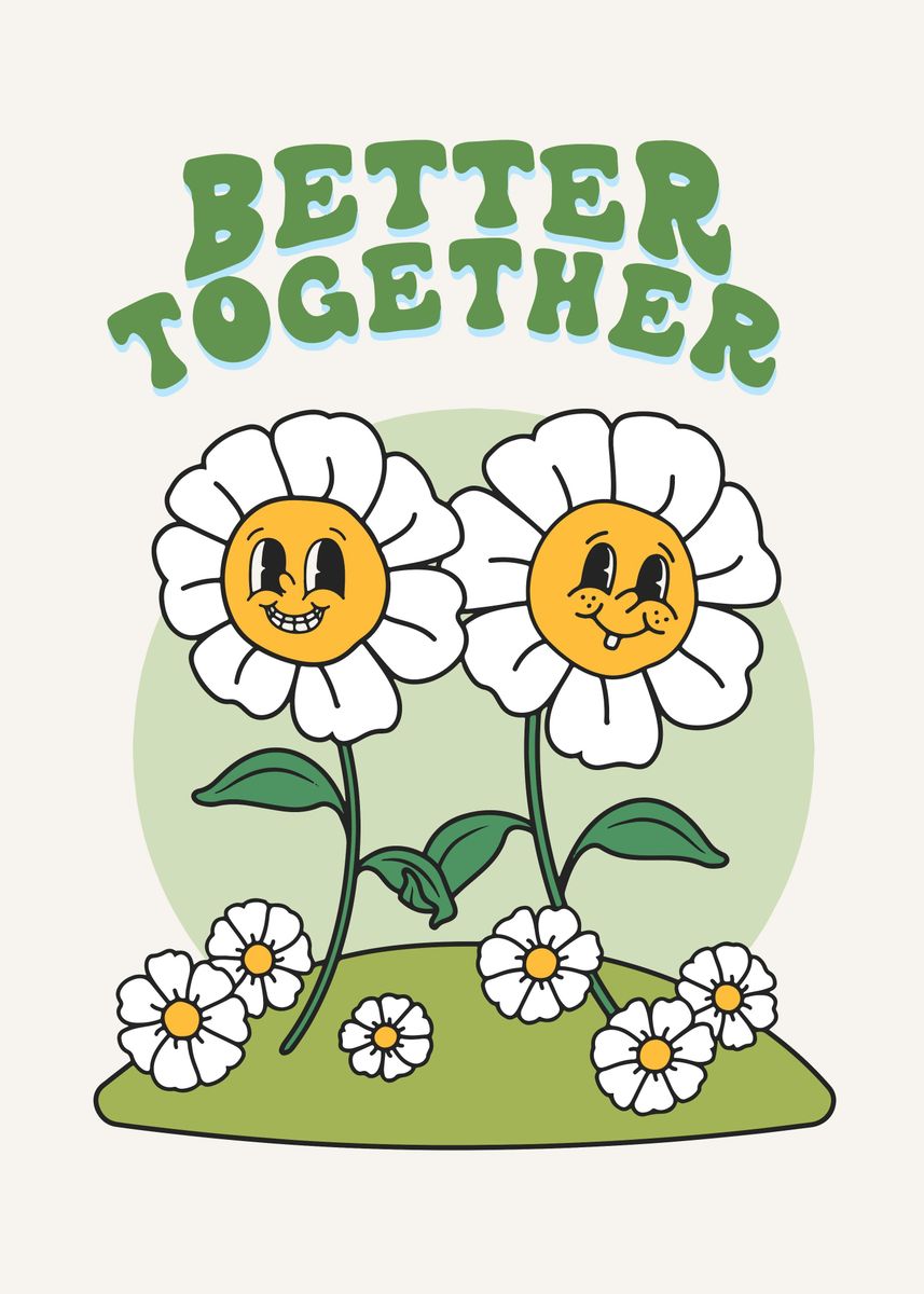 'Retro Flower Cute Room ' Poster, picture, metal print, paint by Space ...