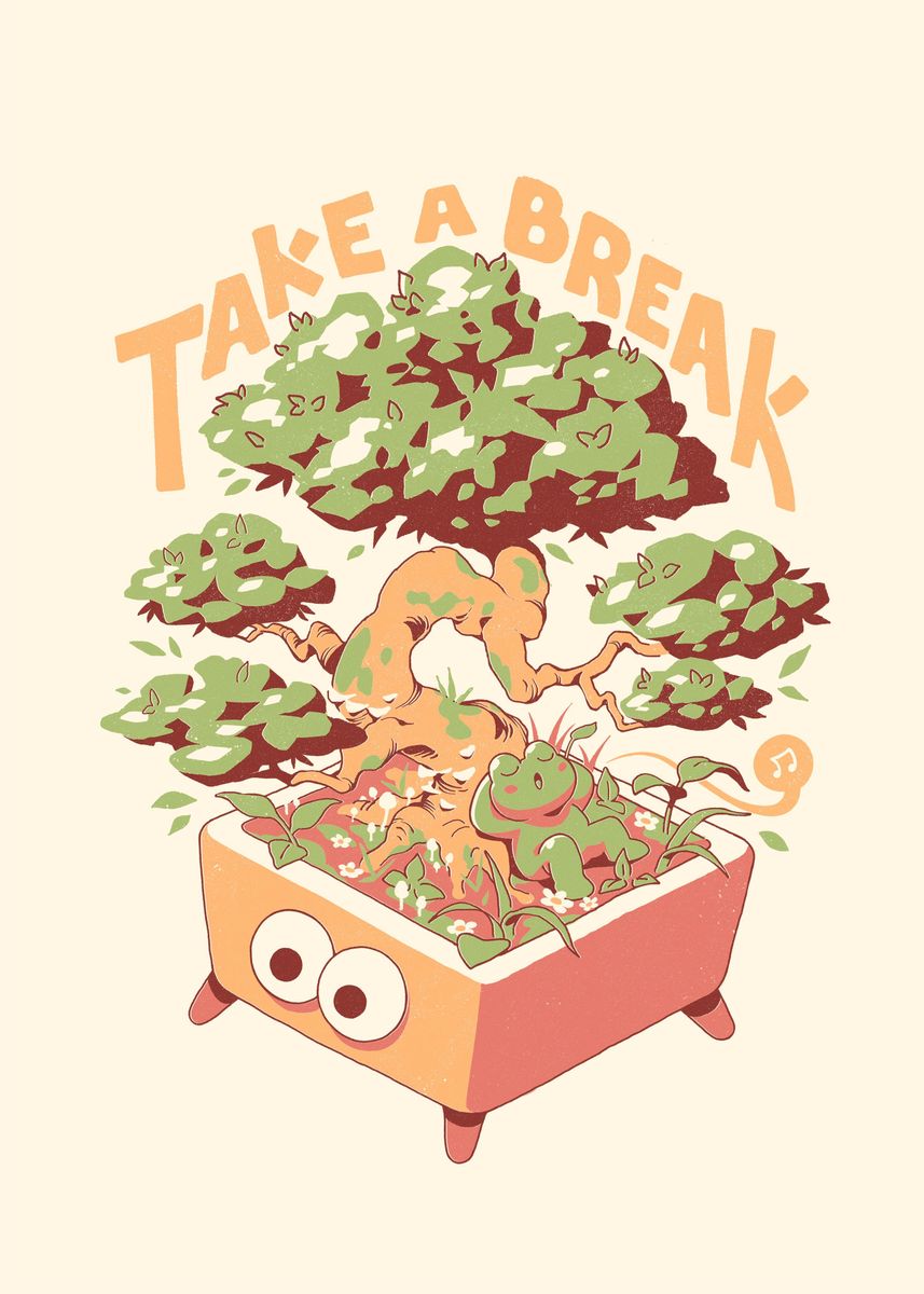 'Take a Break ' Poster, picture, metal print, paint by Ilustrata | Displate