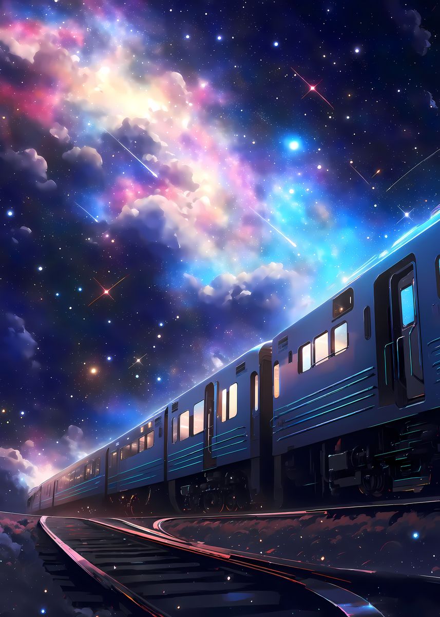 'Space Train' Poster, picture, metal print, paint by Luong Phat | Displate