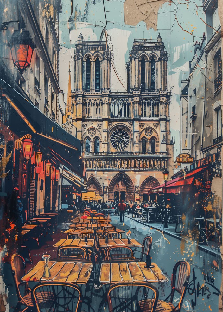 'Paris France Graffiti' Poster, picture, metal print, paint by Color My ...