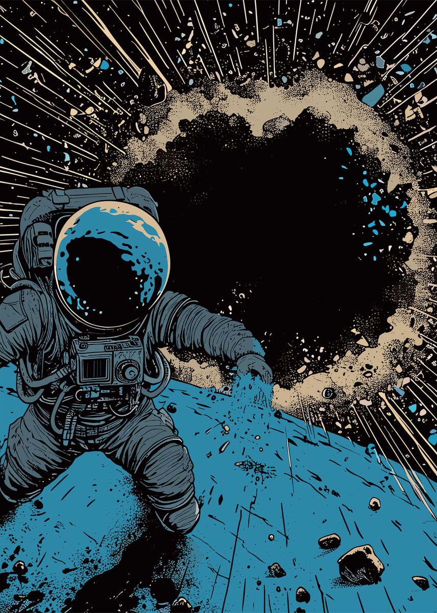 'Meteor Explosion' Poster, picture, metal print, paint by Erick Sato ...