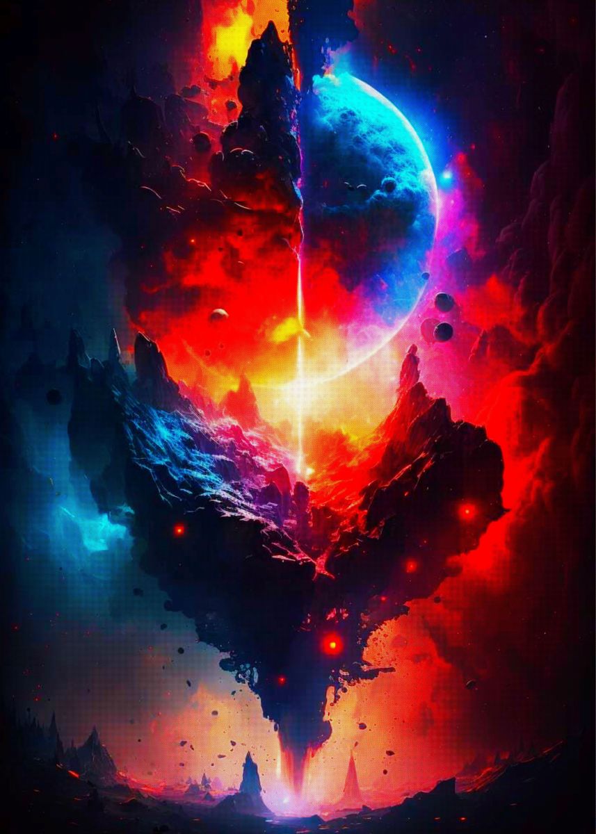 'Cosmic Space' Poster, picture, metal print, paint by Savinda | Displate