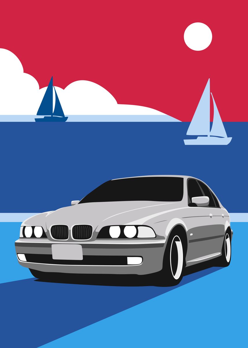 'BMW E39' Poster, picture, metal print, paint by Muezzahero | Displate