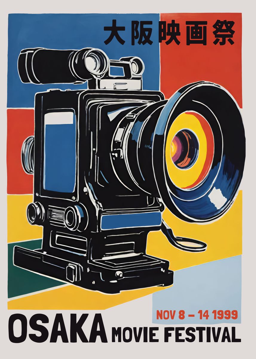 '1999 Osaka Movie Festival' Poster, picture, metal print, paint by BluePinkPanther | Displate