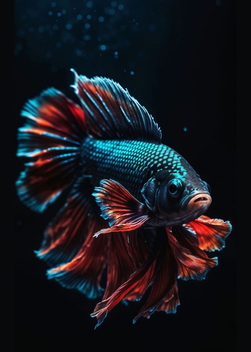 'Vibrant Betta Fish' Poster, picture, metal print, paint by FlyingBlade ...