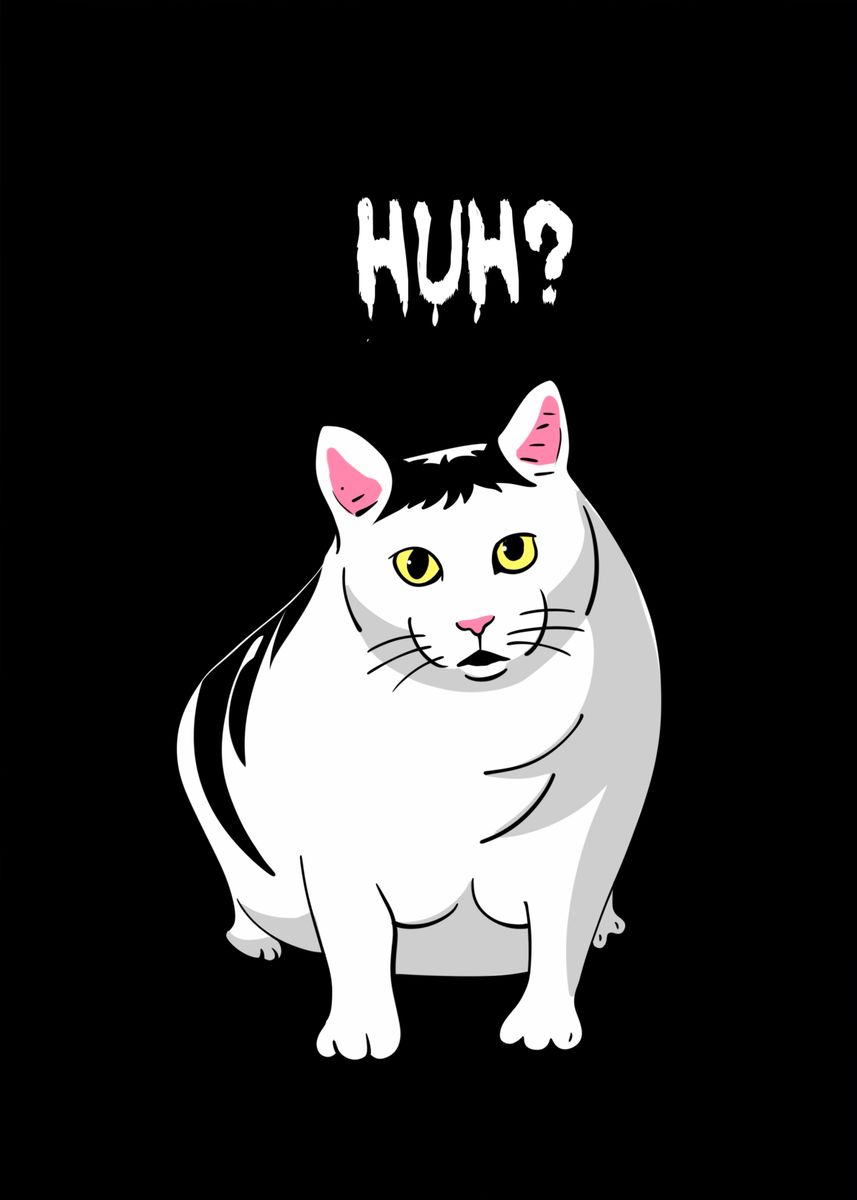 'shocked cat memes' Poster, picture, metal print, paint by Boon Edgar ...