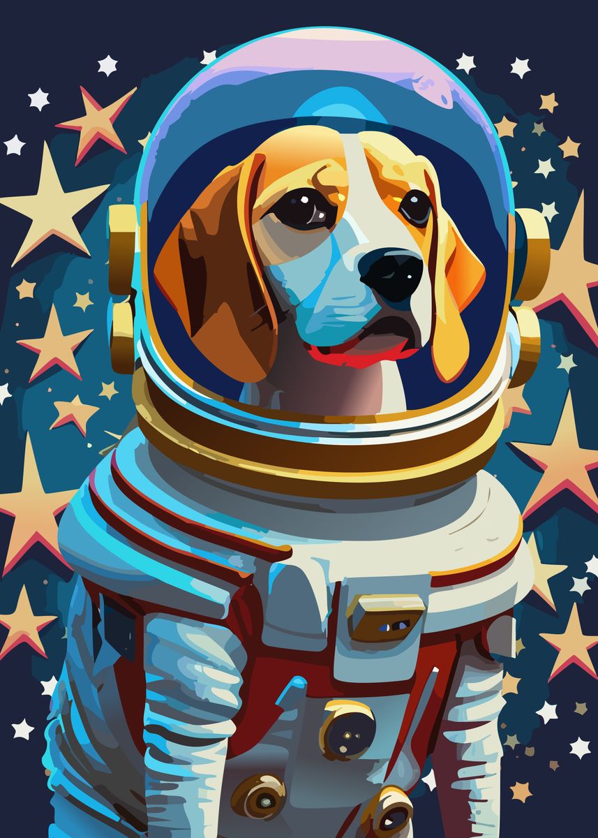 'Beagle in a Spacesuit' Poster, picture, metal print, paint by Greg ...