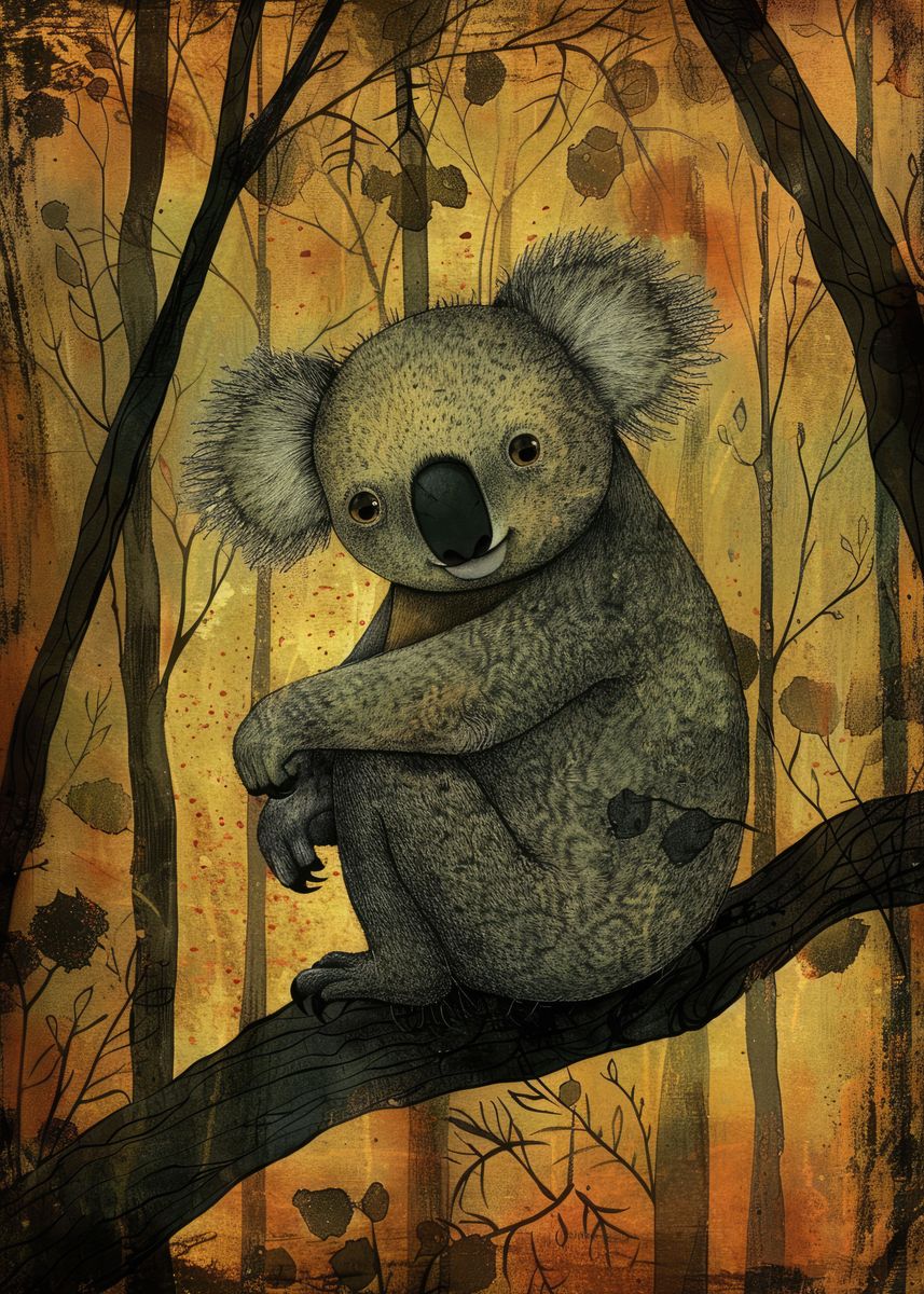 'Cute Koala' Poster, picture, metal print, paint by Mezma and Azzayal ...
