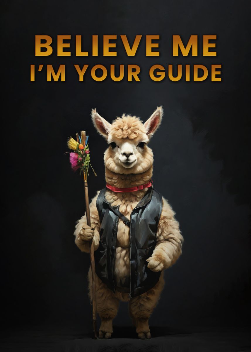 'Im your guide alpaca meme' Poster, picture, metal print, paint by Snd ...
