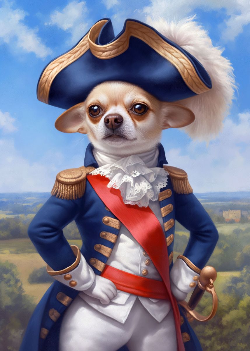 'Emperor Chihuahua Dog' Poster, picture, metal print, paint by DupoSott ...