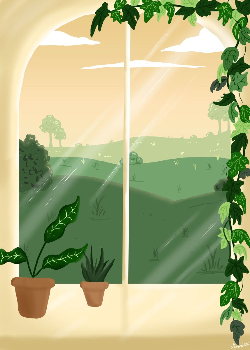 'Spring window view' Poster, picture, metal print, paint by Amandrac ...