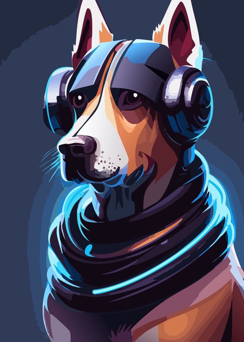 'Cyberdog' Poster, picture, metal print, paint by Greg | Displate