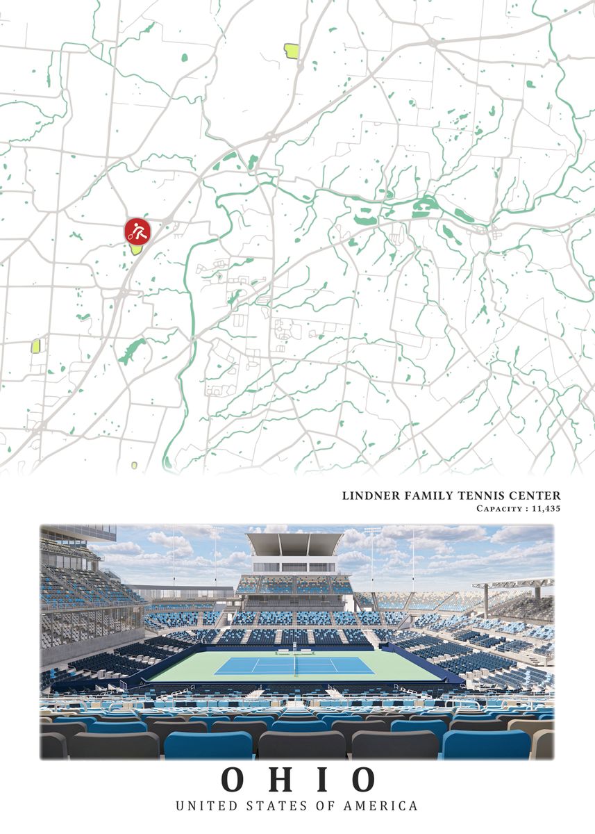 'Lindner Family Tennis Cent' Poster, picture, metal print, paint by ...