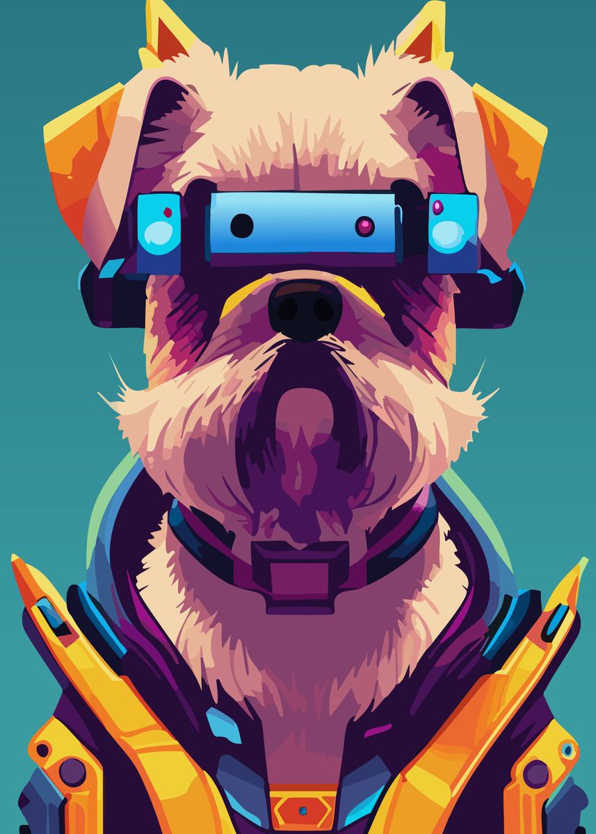 'Cyberdog' Poster, picture, metal print, paint by Greg | Displate
