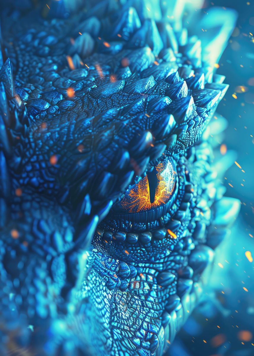 'Golden Dragon Eye' Poster, picture, metal print, paint by TESSERACT 07 ...