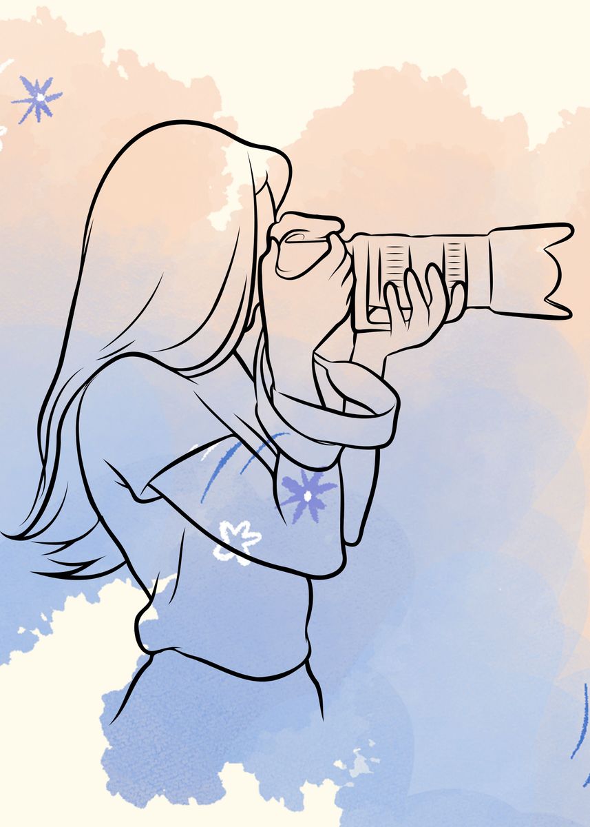 'Photographer Girl' Poster, picture, metal print, paint by Kuroneko ...