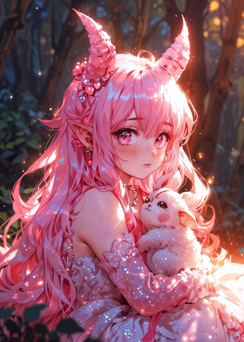 'A Cute Demon Girl' Poster, picture, metal print, paint by FlyingBlade ...