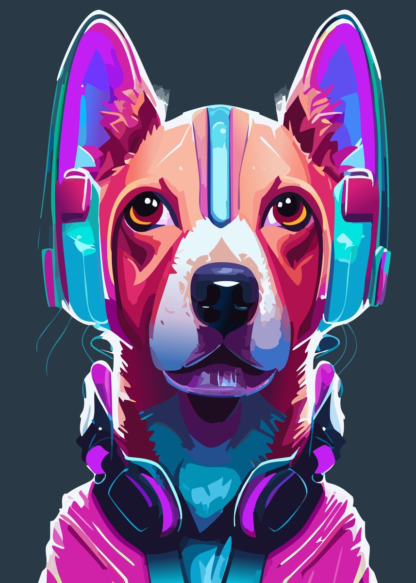'Cyberdog' Poster, picture, metal print, paint by Greg | Displate