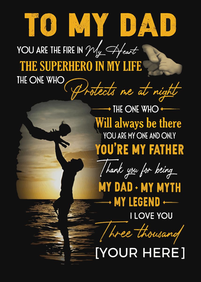 'To My Dad ' Poster, picture, metal print, paint by Alex Romiro | Displate