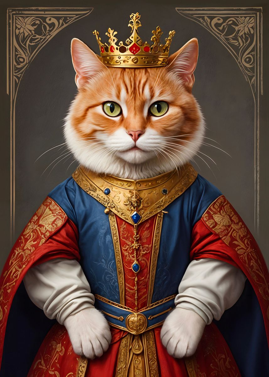 'Cat Prince' Poster, picture, metal print, paint by Illust Artz | Displate