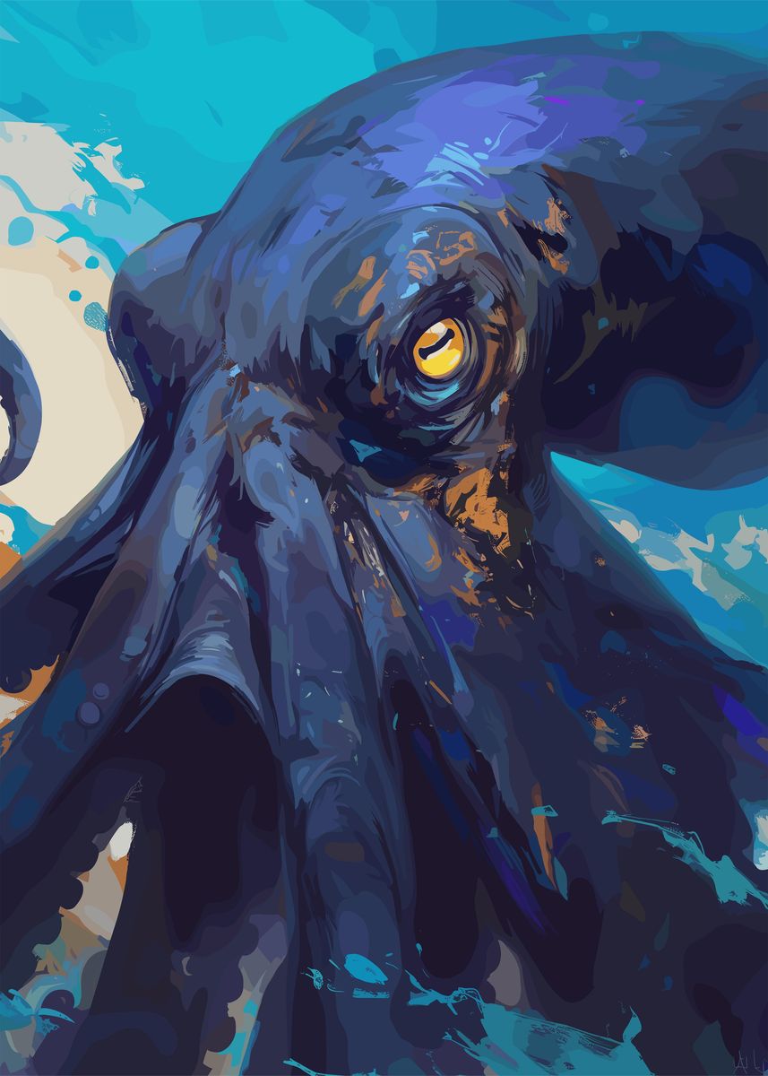 'Octopus Legend' Poster, picture, metal print, paint by Fanth | Displate