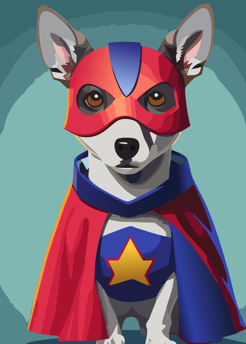 'Super Dog' Poster, picture, metal print, paint by Greg | Displate