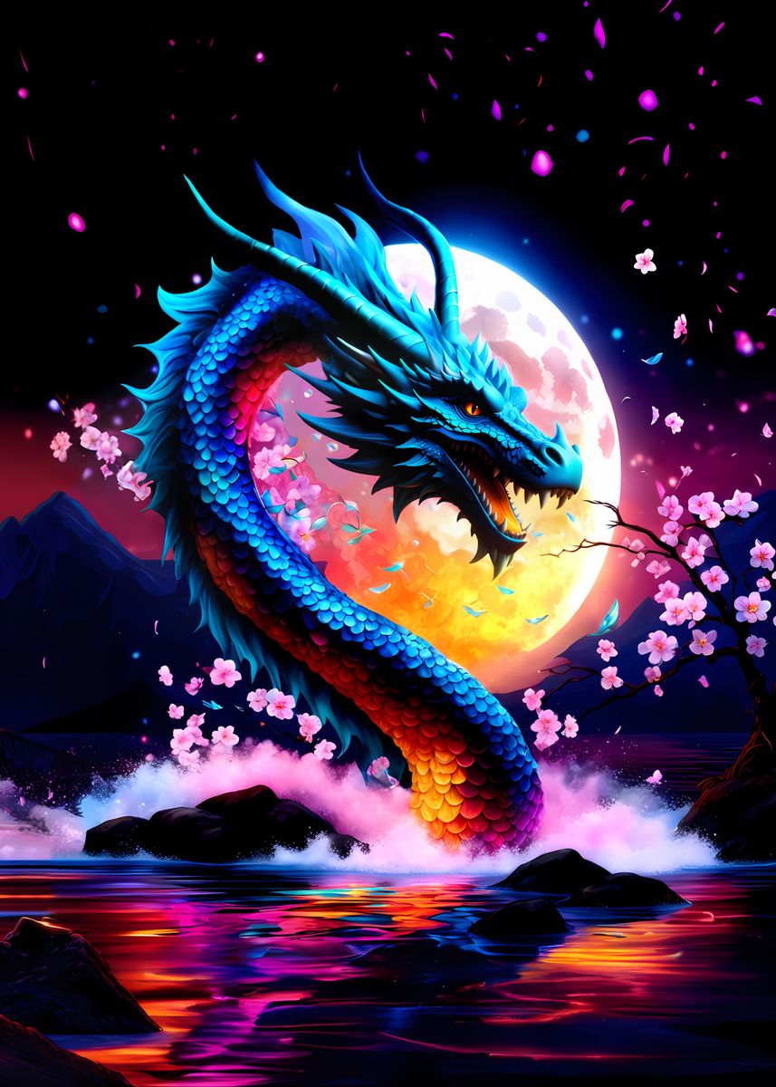 'Cyberpunk dragon' Poster, picture, metal print, paint by TOP design ...