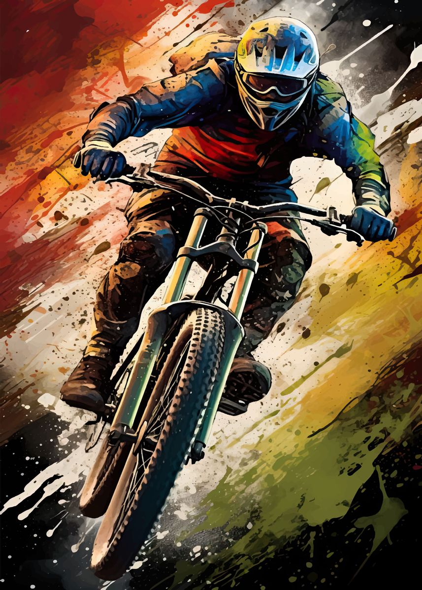 'downhill' Poster, picture, metal print, paint by mandha ndha | Displate