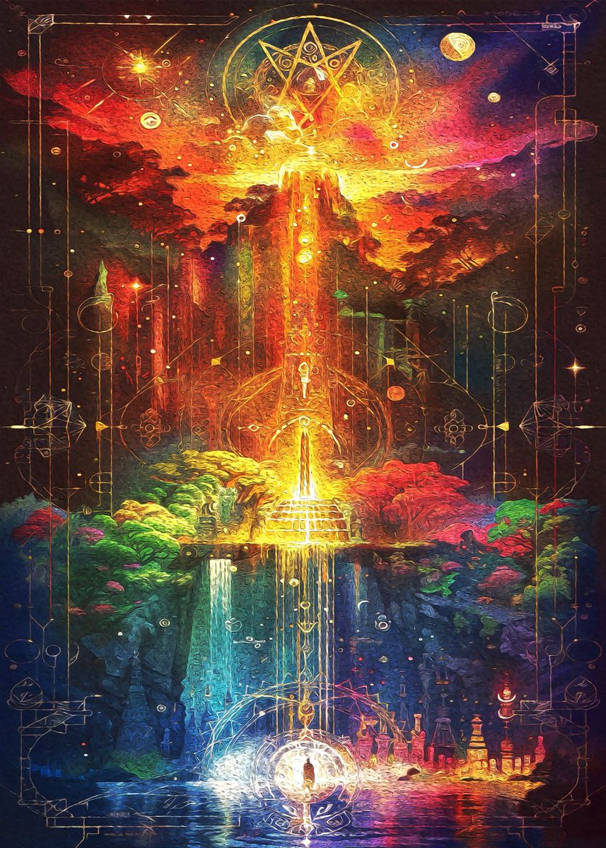 'island rainbow' Poster, picture, metal print, paint by Hanan | Displate