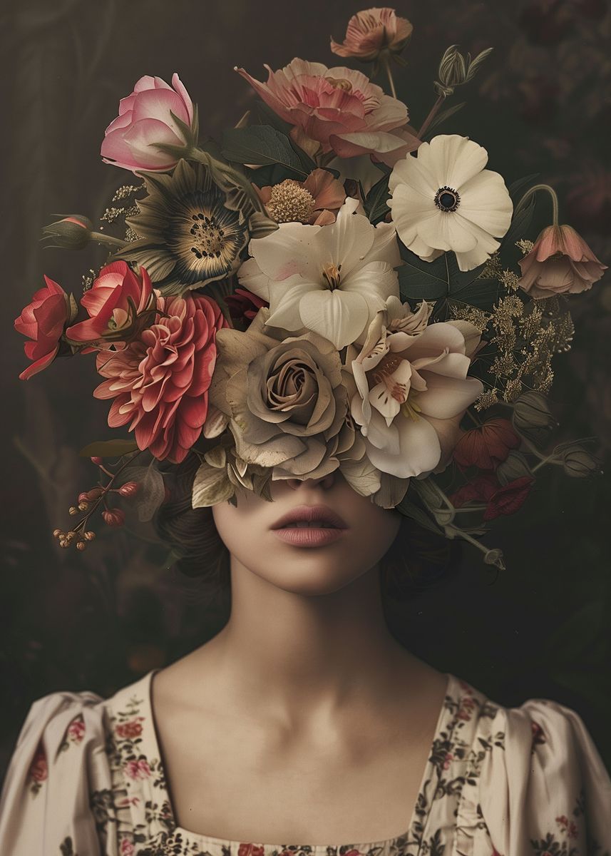 'Creative Floral Woman Sexy' Poster, picture, metal print, paint by Zenzdesign | Displate