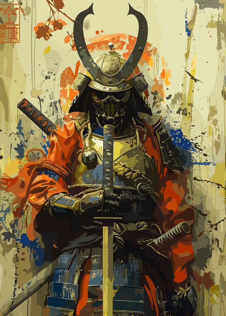'samurai hero' Poster, picture, metal print, paint by Slamet Riyadi ...