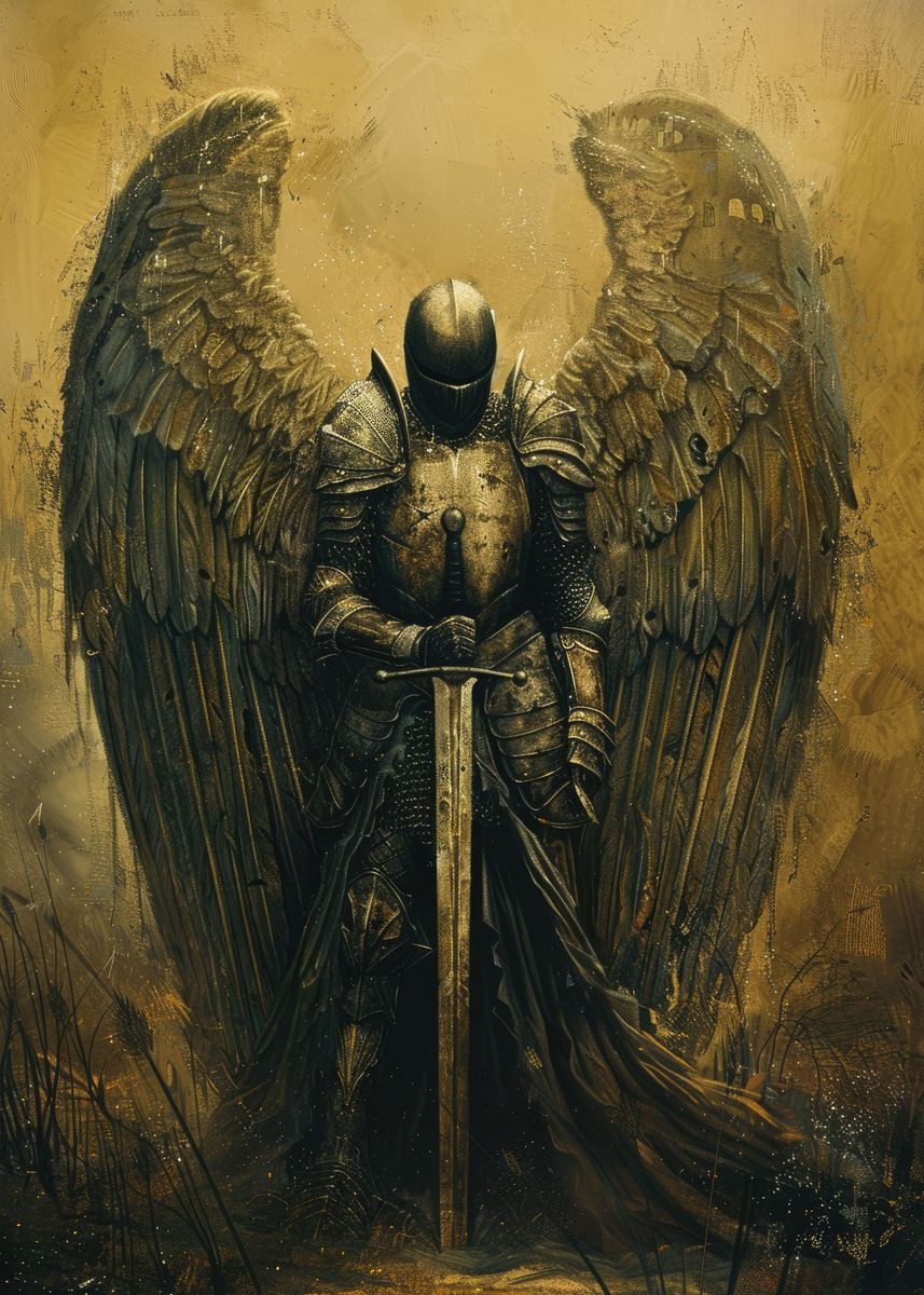 'Angelic Sentinel' Poster, picture, metal print, paint by Mezma and ...
