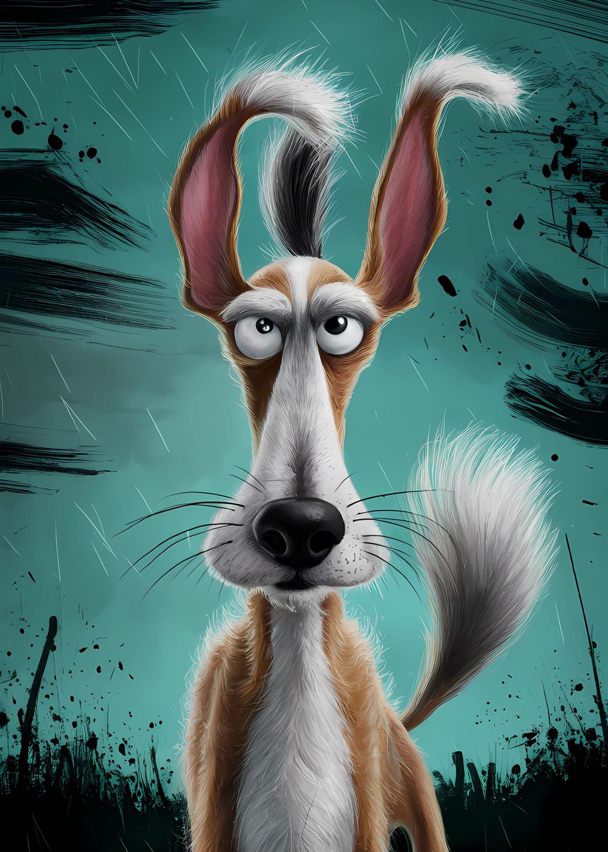 'Defiant Dog in the Storm' Poster, picture, metal print, paint by ...