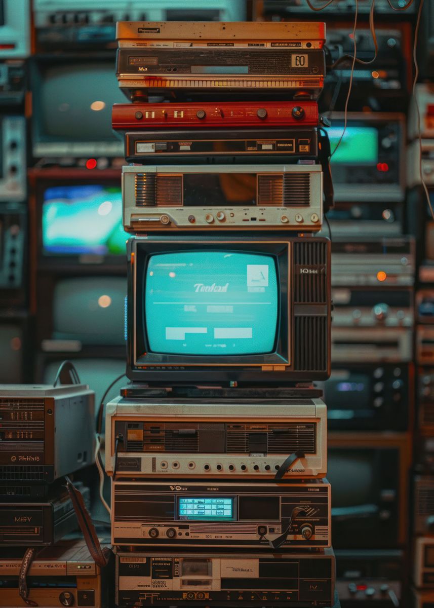 'Vintage Media Tower' Poster, picture, metal print, paint by ...