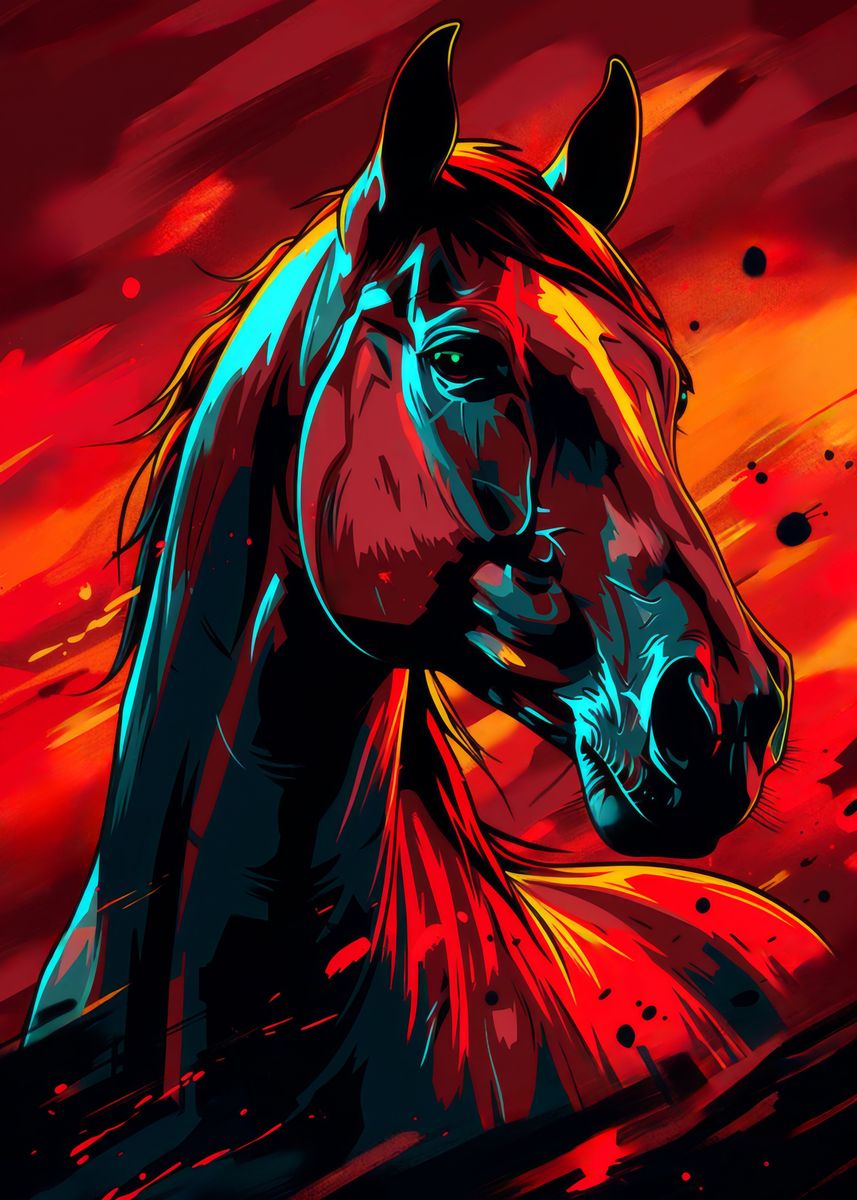 'Glowing Stallion' Poster, picture, metal print, paint by Michael ...