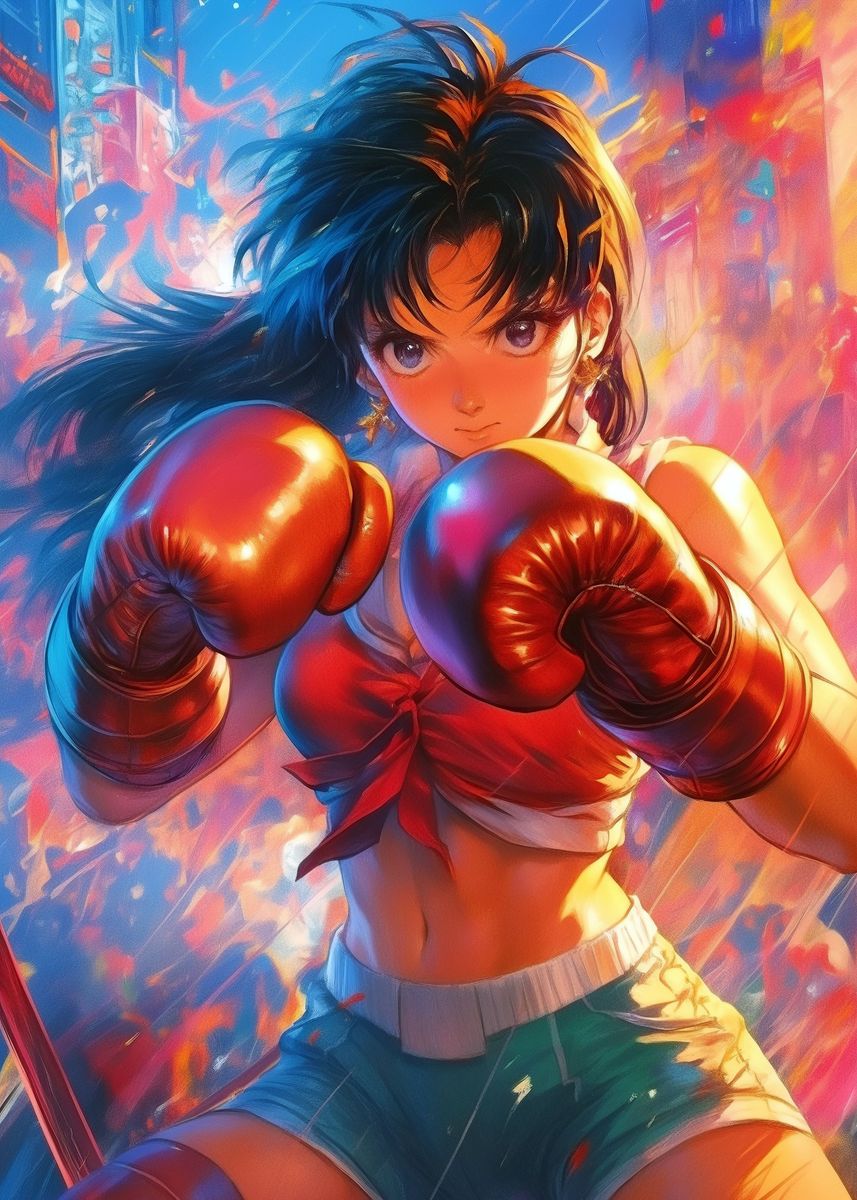 'Kickboxing Girl' Poster, picture, metal print, paint by Elysian ...