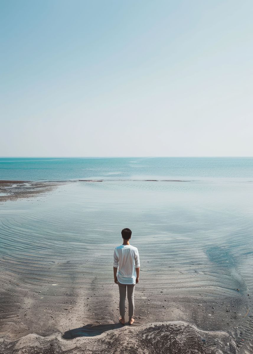 'man standing alone' Poster, picture, metal print, paint by Rachanin ...