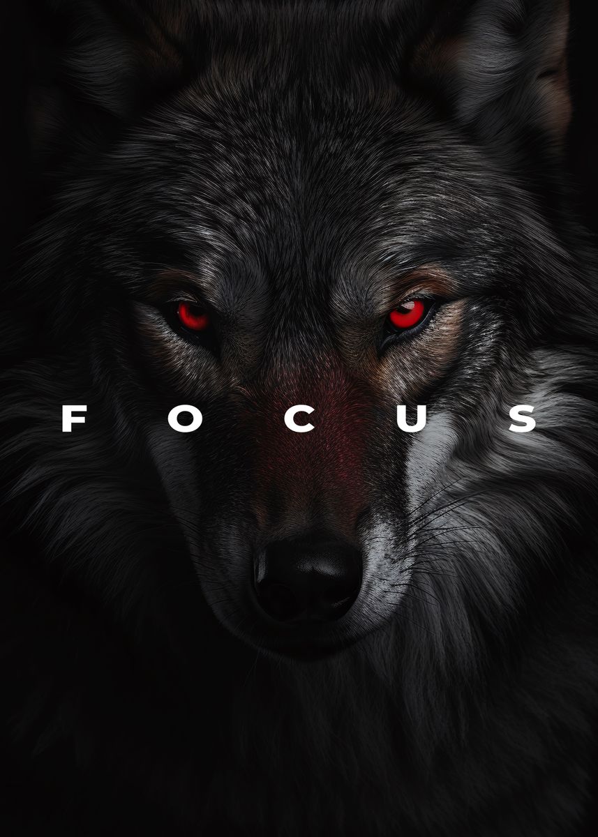 'Wolf Focus' Poster, picture, metal print, paint by Conceptual ...