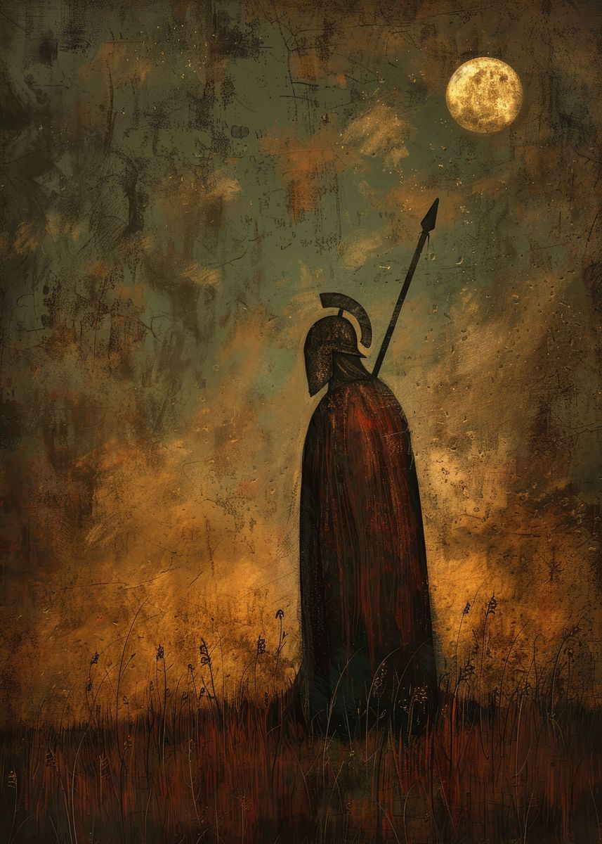 'Moonlit Warrior' Poster, picture, metal print, paint by Mezma and ...