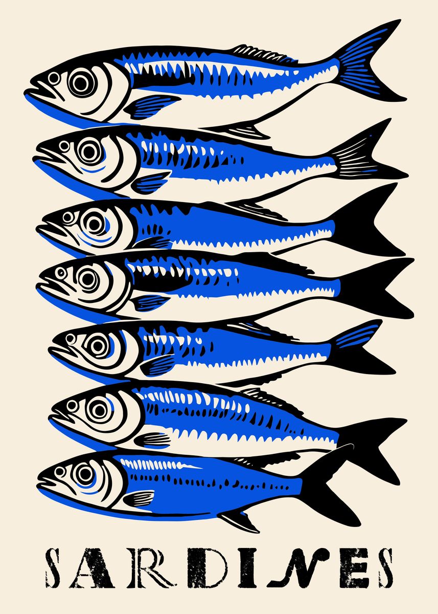 'Sardines Kitchen Art' Poster, picture, metal print, paint by ...
