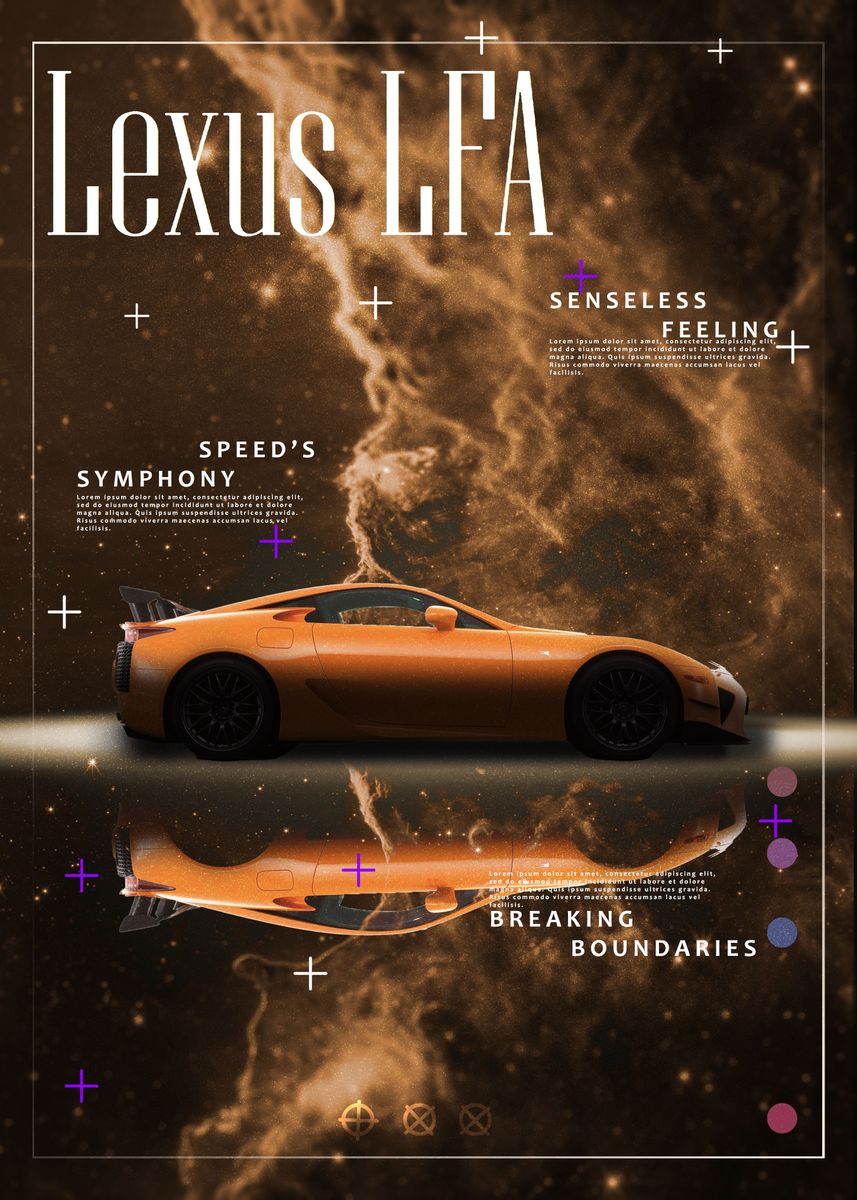 'Lexus LFA Racing Car Art' Poster, picture, metal print, paint by ...