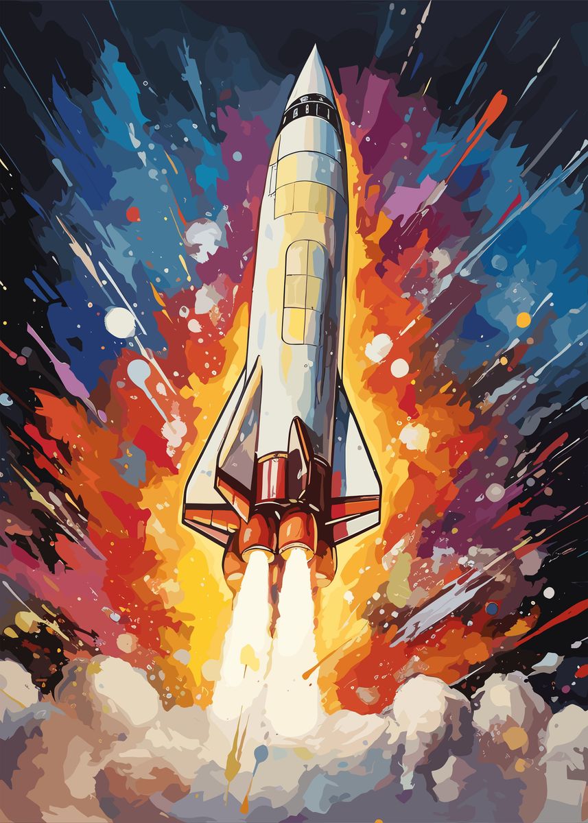 'Sky Explorer' Poster, picture, metal print, paint by Erick Sato | Displate