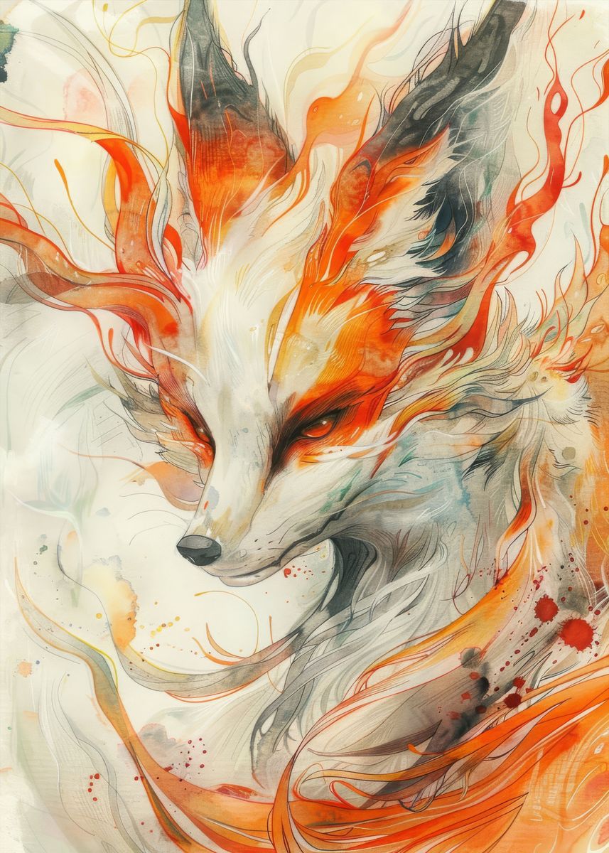 'Kyubi Painting' Poster, picture, metal print, paint by Mason Scott ...